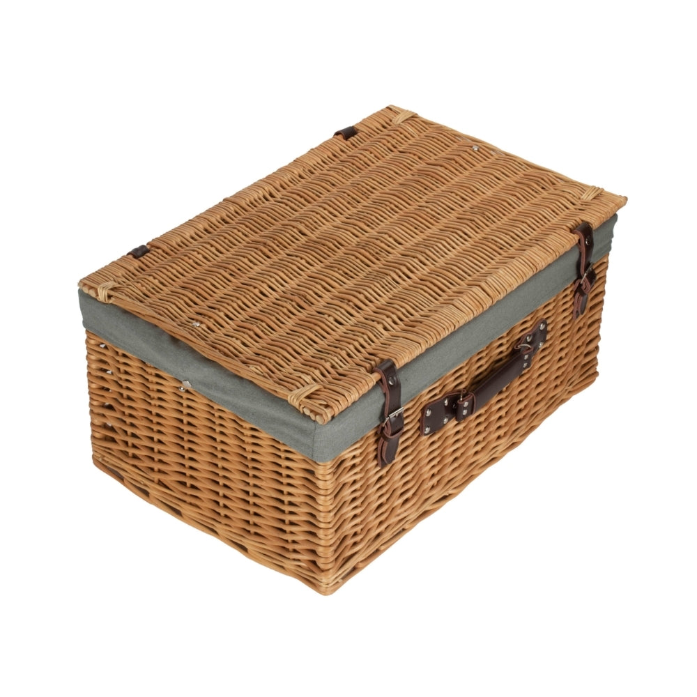 62cm Buff Willow Wicker Picnic Basket | Red Hamper