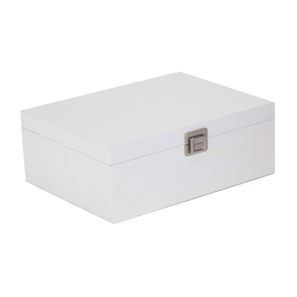 White Wooden Storage Box | Red Hamper