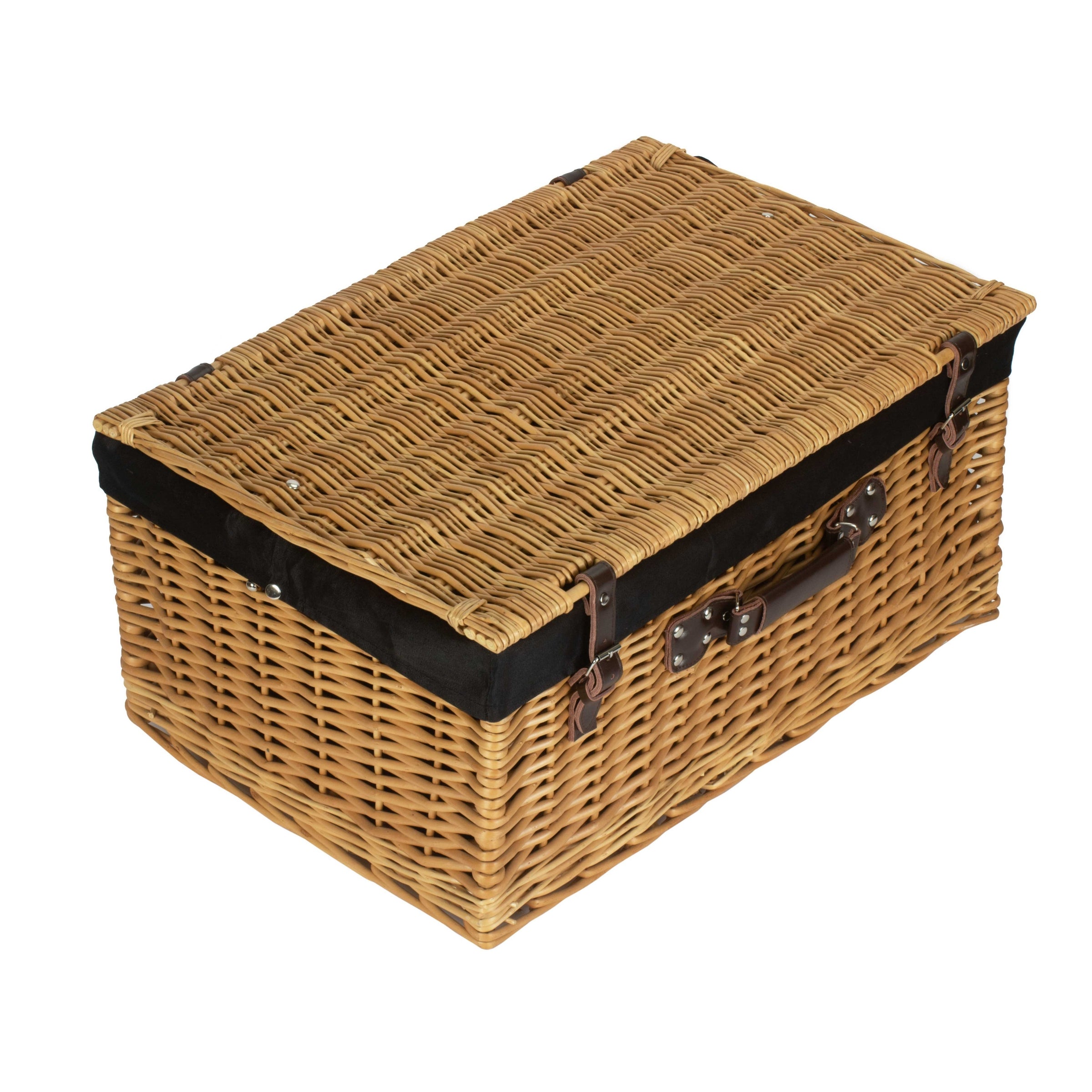 62cm Buff Willow Wicker Picnic Basket | Red Hamper