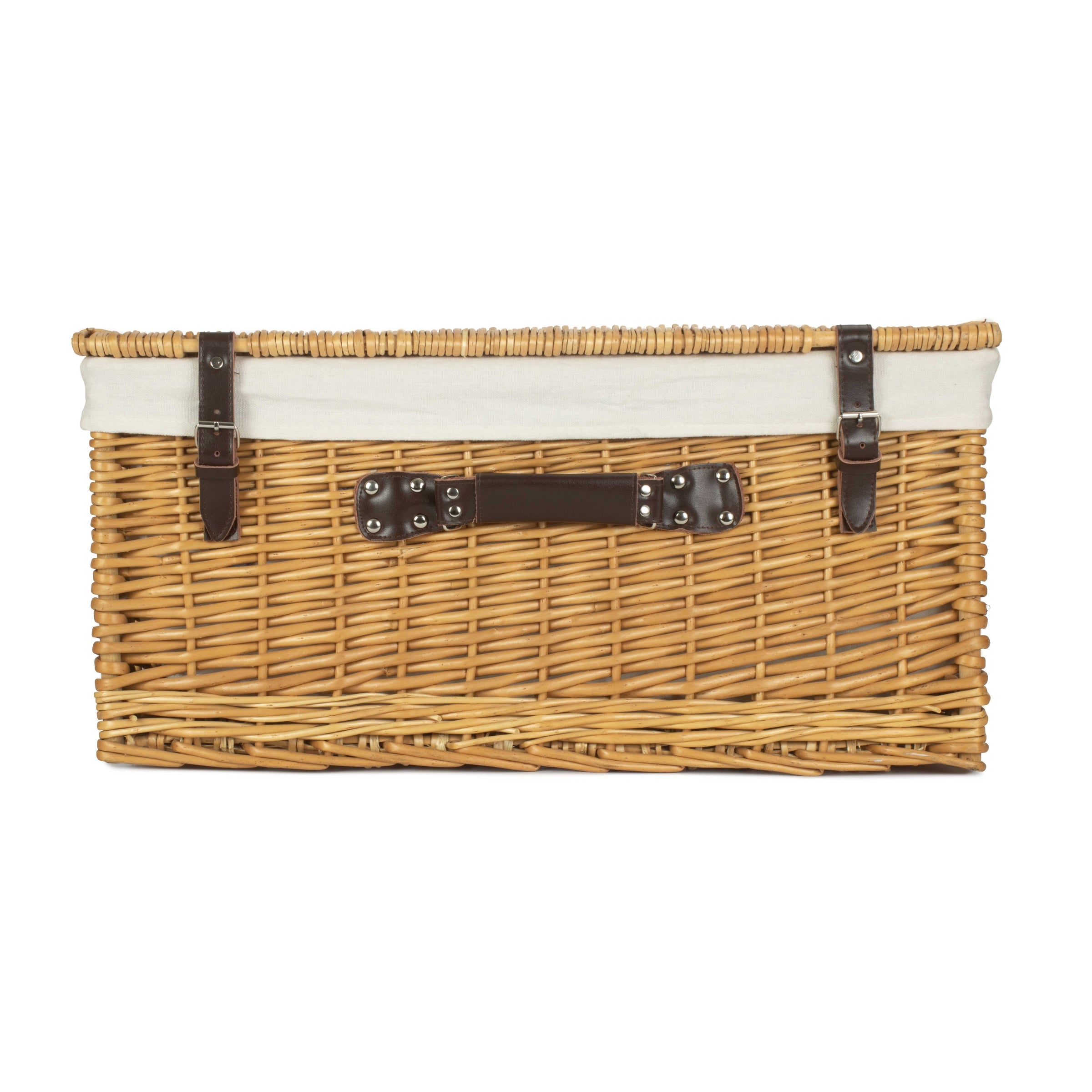 62cm Buff Willow Wicker Picnic Basket | Red Hamper