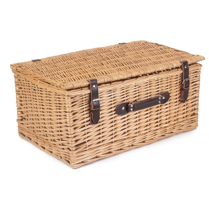 55cm Buff Willow Wicker Picnic Basket | Red Hamper