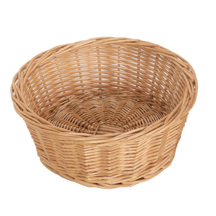 24cm Round Buff Willow Tapered Wicker Tray | Red Hamper