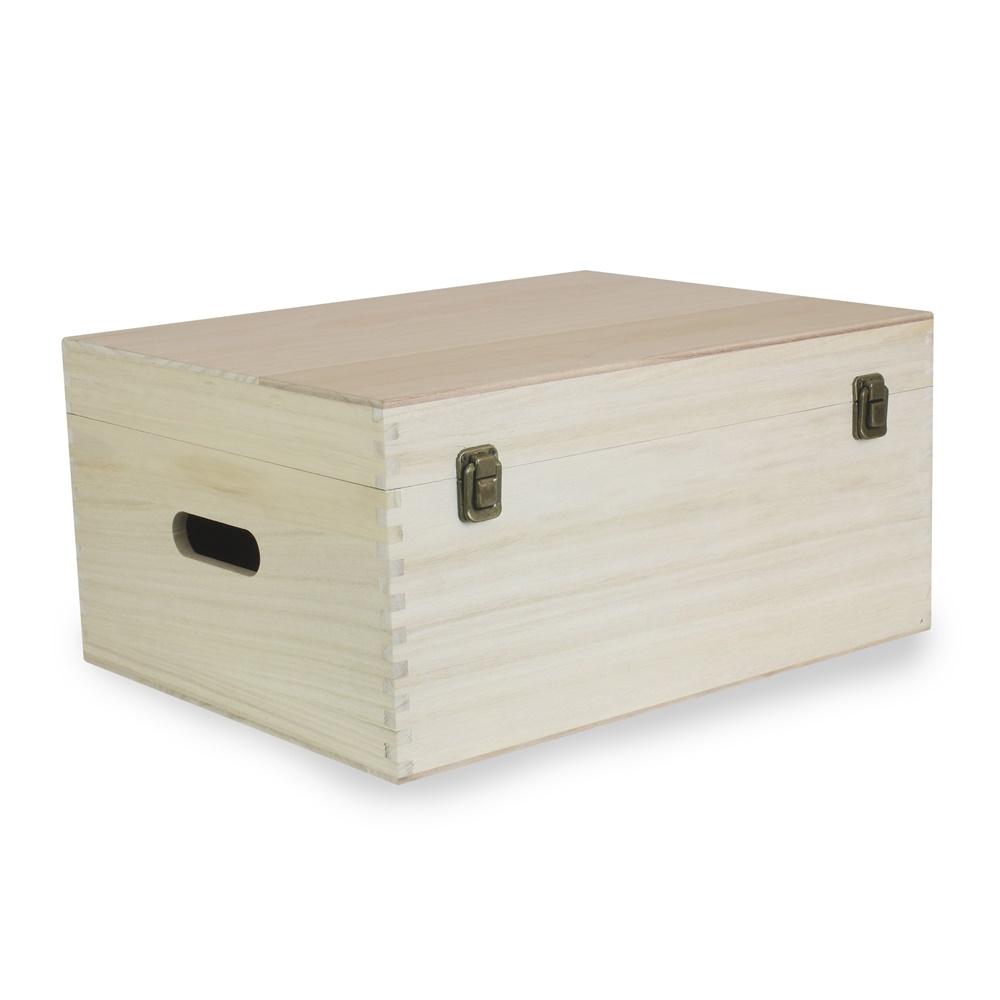 40cm Unvarnished Softwood Storage Box | Red Hamper