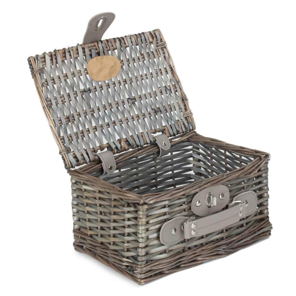 Small Antique Wash Split Willow Chest Hamper Basket | Red Hamper